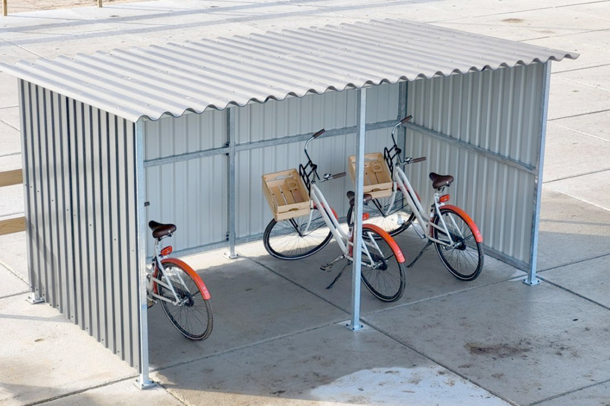 Fietsenhok van staal - Afrastering