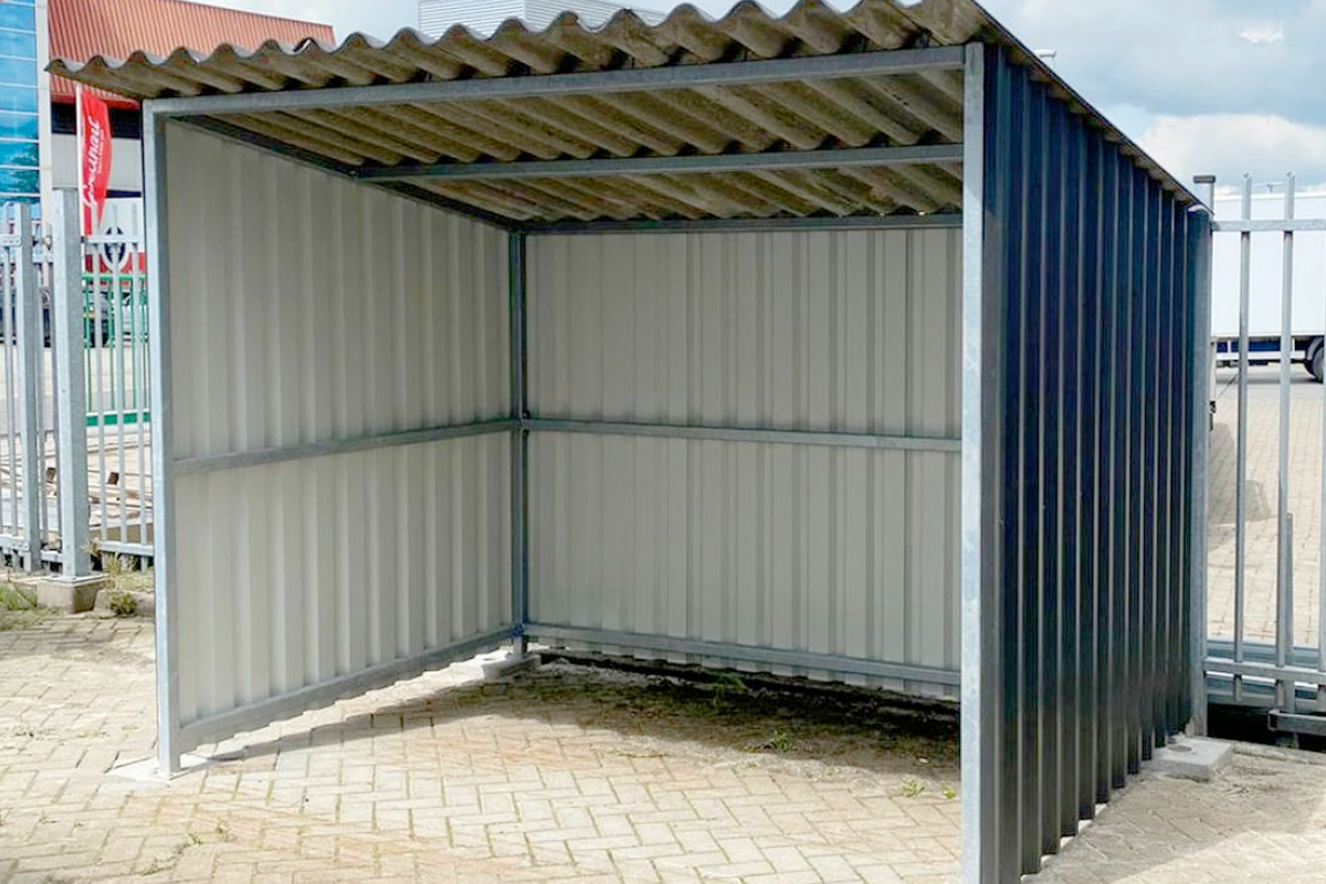 Fietsenhok van staal - Afrastering